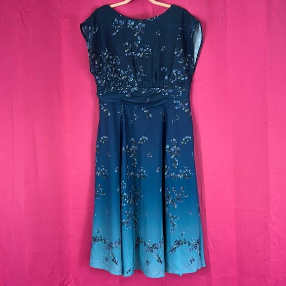 eshakti | Dresses | Eshakti Custom Blue Hombre Watercolor Floral Print ...